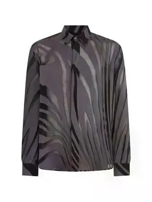 Roberto Cavalli Zebra-print Semi-sheer Shirt - Grey