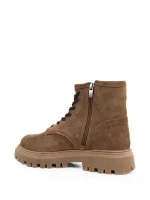 SERGIO MORETTI FIRENZE Lace-up Suede Ankle Boots
