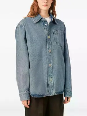 AMI Paris Cotton Overshirt With De Coeur