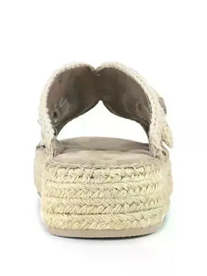 Mou Crochet-stitch Buckled Sandals