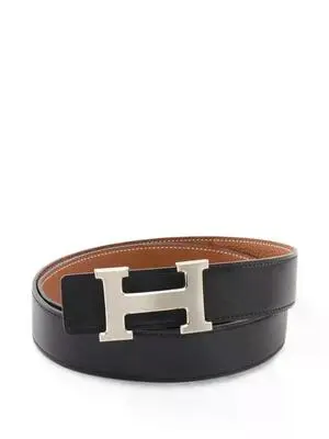 Hermès 2010s Constance Reversible Leather Belt - Black