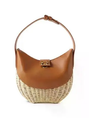 Rodo Small Paris Wicker Leather Tote Bag - Neutrals