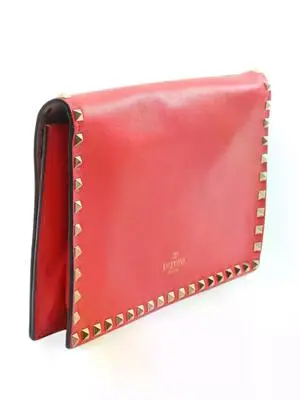 Valentino Garavani 2010s Rockstud Clutch Bag - Red