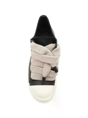 Rick Owens Oversized-lace Leather Sneakers