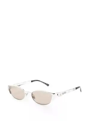 Gucci Interlocking G Oval-frame Sunglasses - Silver
