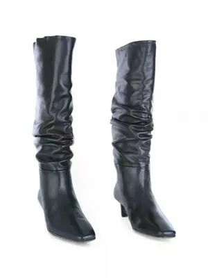 ALOHAS Kalila Slouchy Leather Boots - Black