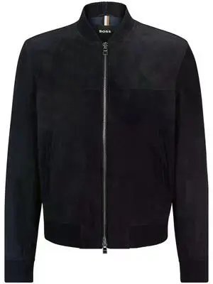 BOSS Suede Bomber Jacket - Blue