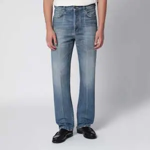 Versace Distressed Straight-leg Denim Jeans