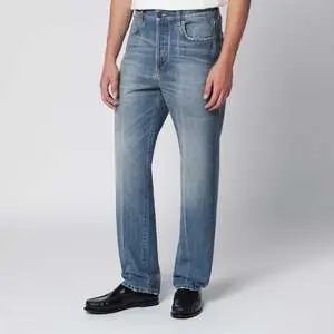 Versace Distressed Straight-leg Denim Jeans