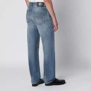 Versace Distressed Straight-leg Denim Jeans