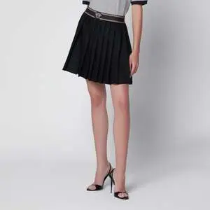 Versace Wool And Mohair Pleated Mini Skirt