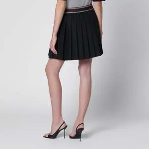 Versace Wool And Mohair Pleated Mini Skirt