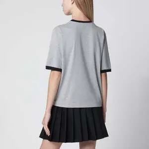 Versace Cotton Jersey T-shirt With Printed Logo - Grey