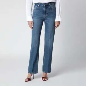Victoria Beckham Julia Jeans In Cotton Denim - Blue
