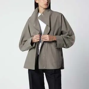 TOTEME Windbreaker Jacket In Clove Cotton Blend - Grey