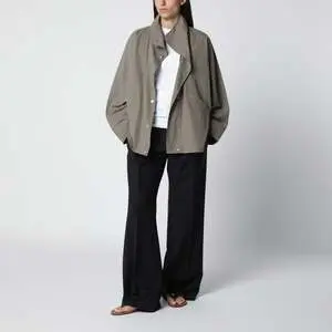 TOTEME Windbreaker Jacket In Clove Cotton Blend - Grey