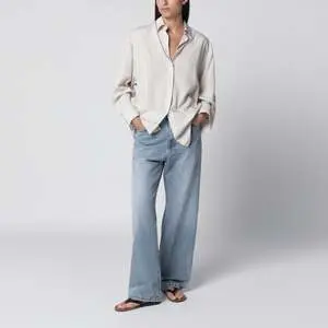 TOTEME Oversized Striped Viscose Silk Shirt - Multicolor