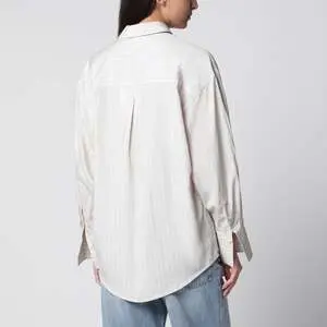 TOTEME Oversized Striped Viscose Silk Shirt - Multicolor