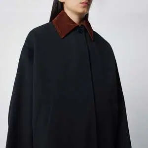 RÓHE Navy Cotton And Wool-blend Coat