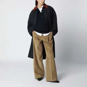 RÓHE Navy Cotton And Wool-blend Coat - Blue
