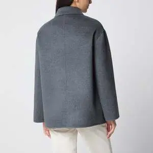 RÓHE Dark Mélange Double-faced Wool Jacket With Pankou Closure