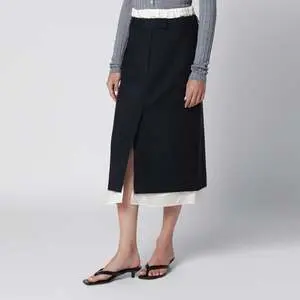RÓHE Navy Skirt With Boxer Detail - Blue