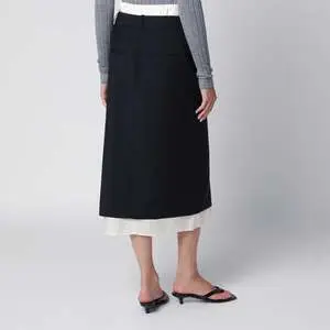 RÓHE Navy Skirt With Boxer Detail - Blue