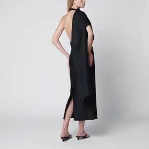 RÓHE Midnight Blue One-shoulder Midi Dress