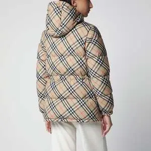 Burberry Hooded Check Nylon Puffer Jacket