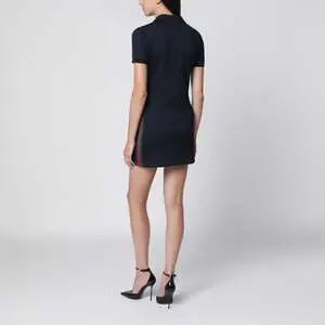 Gucci Ribbed Cotton Jersey Dress With Web Detail