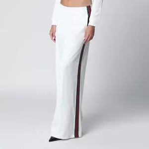 Gucci Cotton Jersey Leisure Trousers With Web Stripe - White