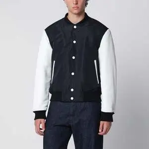 Givenchy Navy/white Satin Varsity Jacket - Multicolor