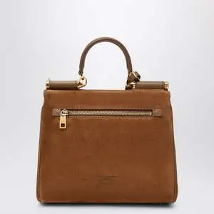 Dolce & Gabbana Small My Sicily Bag In Camel Split Leather - Brown
