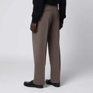 PT TORINO Taupe Wool-blend Trousers