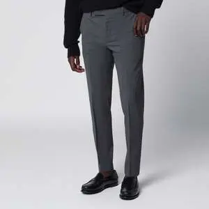 PT TORINO Dieci Trousers In Anthracite Wool Blend - Grey