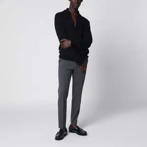PT TORINO Anthracite Wool Blend Trousers - Grey