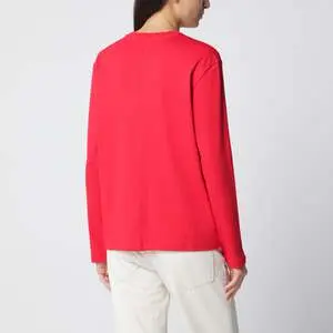 FLORE FLORE Maggie Organic Cotton Long-sleeve Top - Red