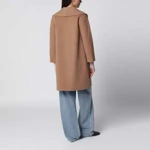 Max Mara Camel Double Wool Wrap Coat - Brown