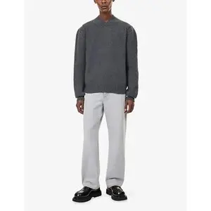 Marni V-neck Rib-knit Wool-blend Jumper