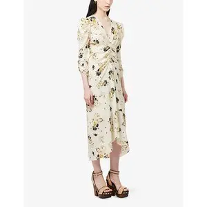 Isabel Marant Étoile Albini Floral-print Silk-blend Midi Dress - Ecru