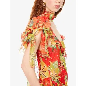 SIEDRES Monica Ruffled Chiffon Maxi Dress - Multi