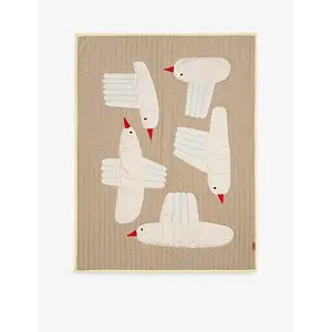 FERM LIVING Bird Quilted Cotton Blanket 80cm X 110cm - Sand