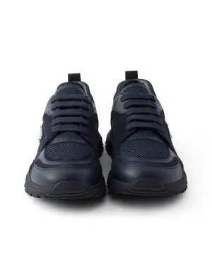 Prada Prax Leather And Fabric Sneakers
