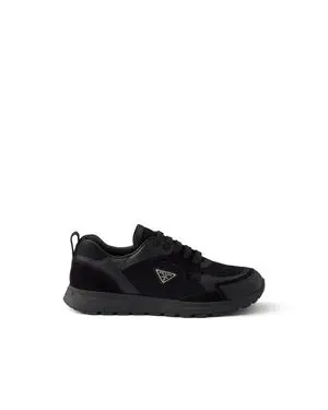 Prada Prax Leather And Fabric Sneakers - Black
