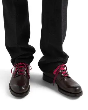 Prada Antiqued Leather Lace-up Shoes