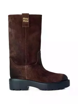 Miu Miu Round-toe Suede Boots
