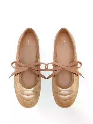 Jw Pei Erika Lace-up Ballet Flats In Metallic Beige - Neutrals
