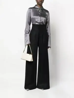 Bite Studios High-waisted Wide Leg Trousers - Black