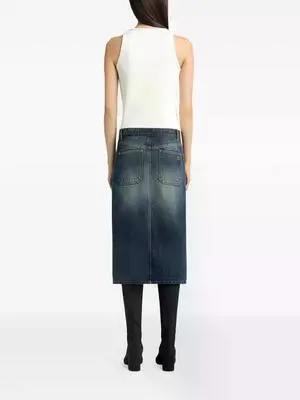 COURREGES Patch-pocket Denim Midi Skirt