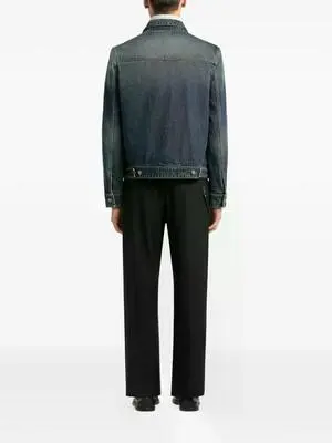 COURREGES Logo-embroidered Faded-effect Denim Jacket